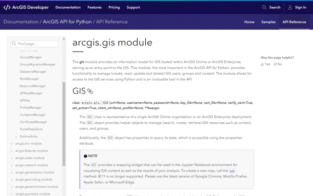 ArcGIS API for Python バージョン 2.0.1 をリリースしました！